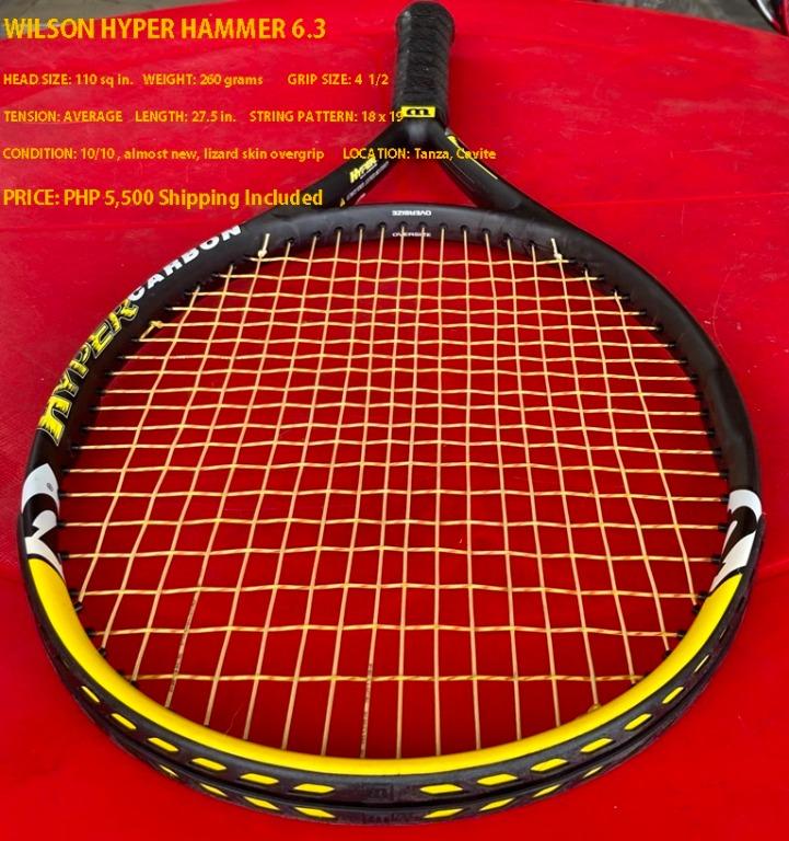 WILSON HYPER HAMMER 6.3, Sports Equipment, Sports & Games, Racket and ...
