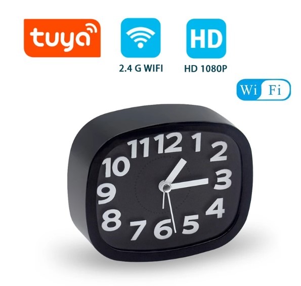 Wireless Small Table Clock Camera WIFI Mini Clock Camera Indoor ...