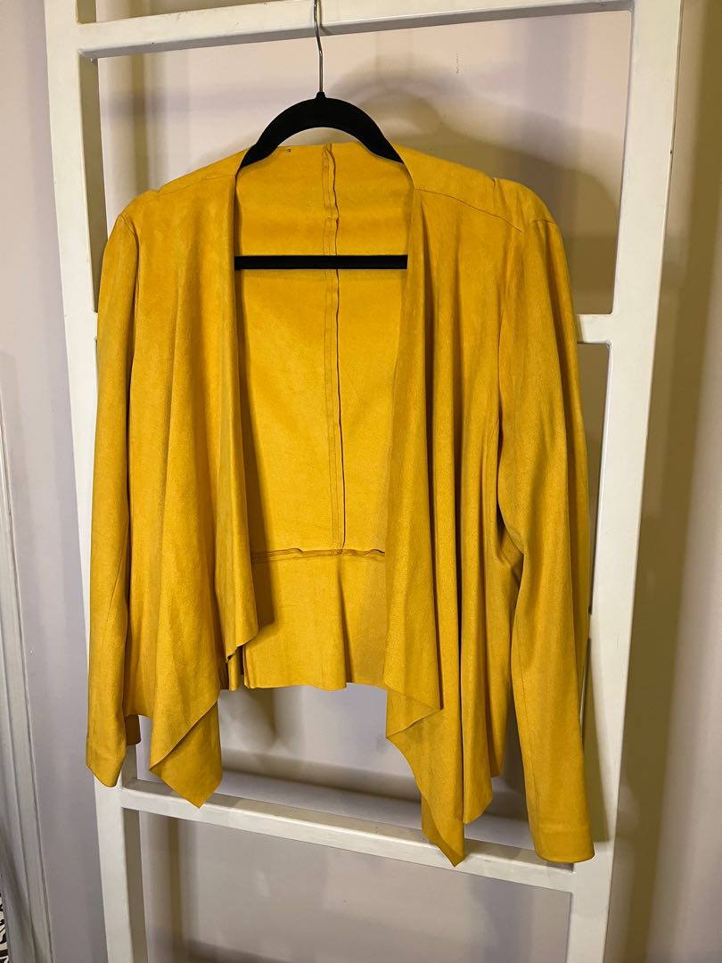 Zara mustard yellow suede jacket, Women's Fashion, Coats, Jackets and ...