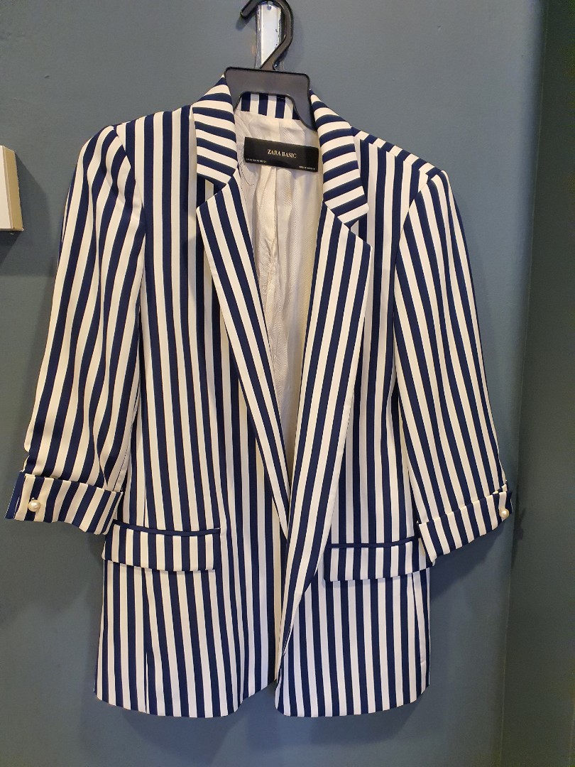 Zara stiped blazer, Women's Fashion, Coats, Jackets and Outerwear on ...