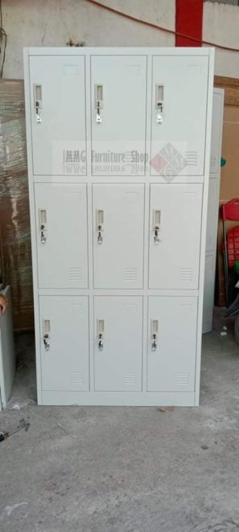 9 DOOR LOCKER CABINET KEYLOCK AND PADLOCK TYPE, Furniture & Home Living ...