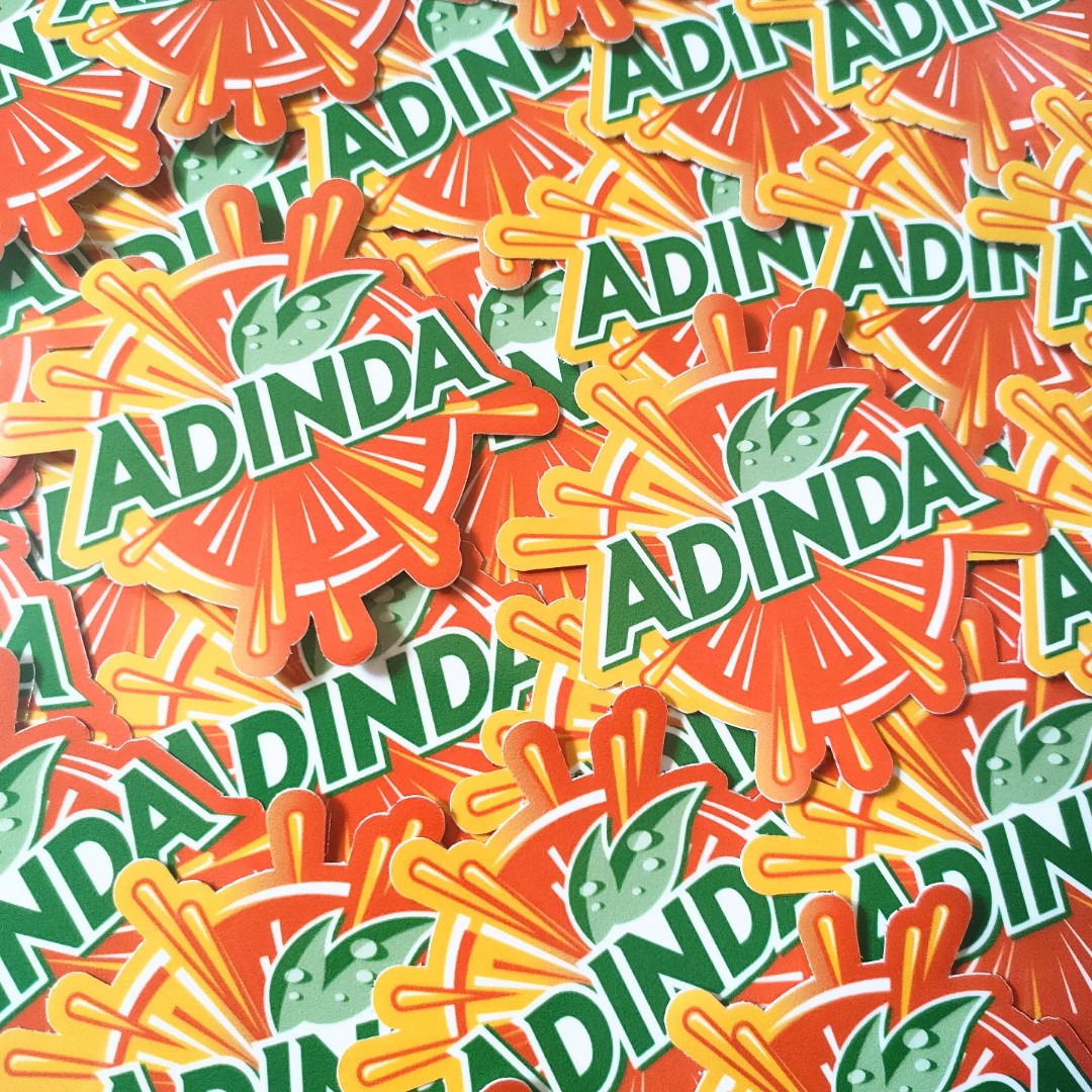 ADINDA (Mirinda parody) vinyl sticker, Hobbies & Toys, Stationery ...