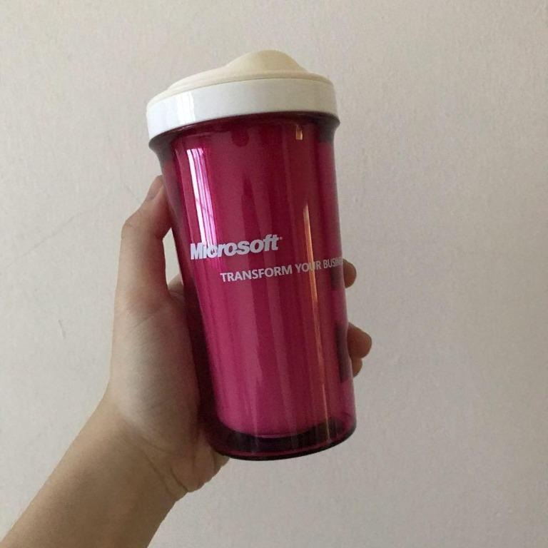 BN Microsoft Pink Plastic Coffee Water Bottle Tumbler Mug, Furniture ...