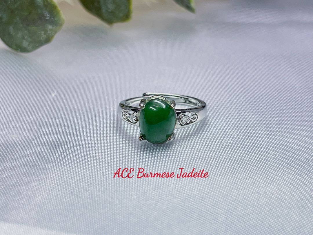 Burmese / Myanmar 925 adjustable Jade Ring, Women's Fashion, Jewelry ...