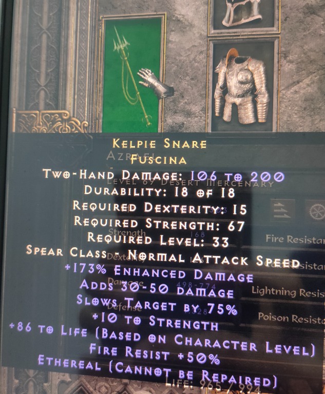 D2R PC - Weapon Equipment for Act 2 mercenaries, Video Gaming, Gaming ...