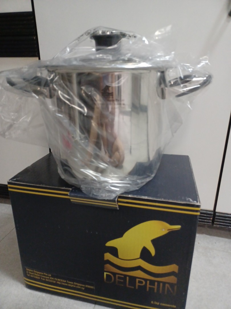 Delphin stainless steel pot 6.0qt casserole, Furniture & Home Living ...