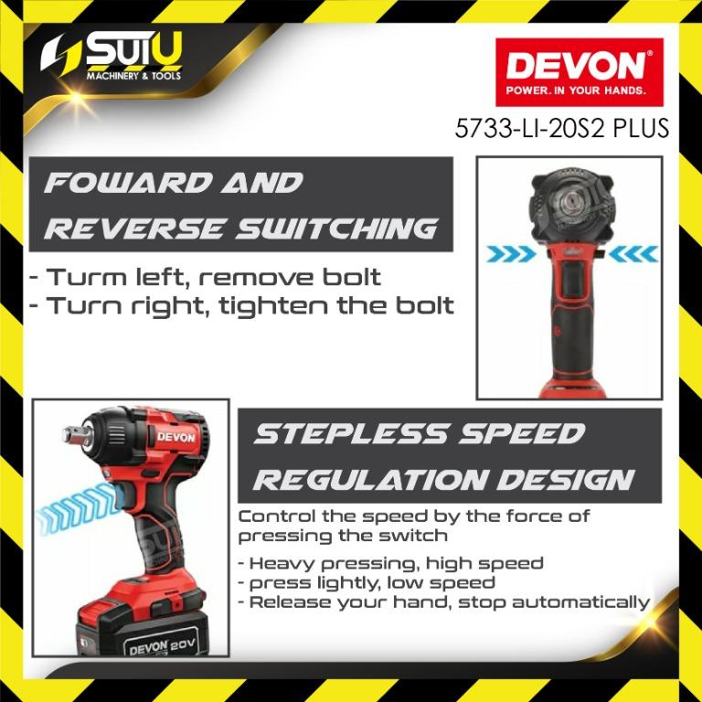 DEVON 5733-LI-20S2 PLUS / 5733-LI-20S2 PLUSZ 20V 350NM Brushless ...