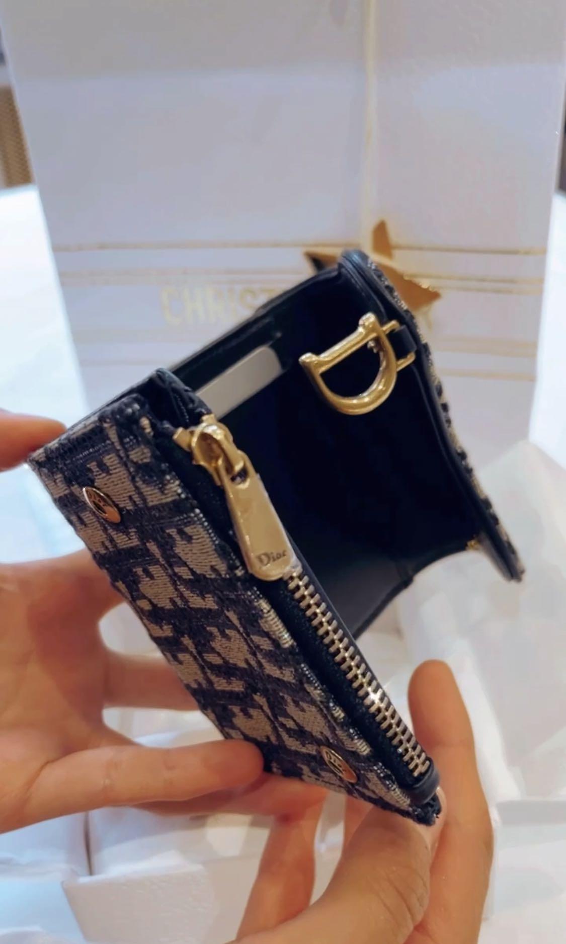 DIOR SADDLE LOTUS WALLET Blue Dior Oblique Jacquard, Luxury, Bags ...