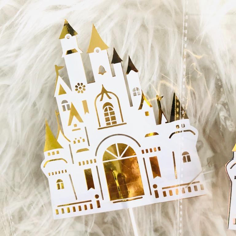 Gold Castle Birthday Cake Topper | Disney Castle | Princess Cake | Gold ...