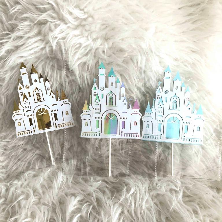 Gold Castle Birthday Cake Topper | Disney Castle | Princess Cake | Gold ...