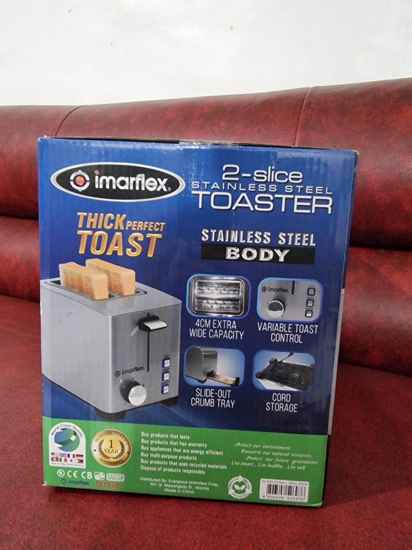 Imarflex 2 slice pop up toaster stainless steel, TV & Home Appliances ...