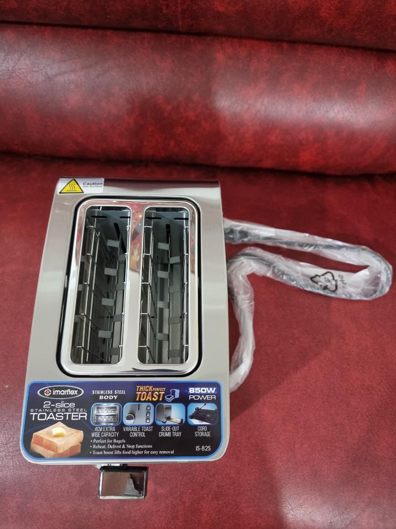 Imarflex 2 slice pop up toaster stainless steel, TV & Home Appliances ...