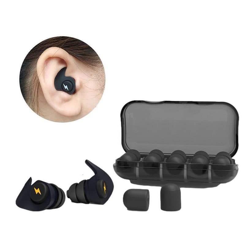Imebobo NRR 40 Ear Plugs Sleep Silicone Black | Soundproof Soft Foam ...