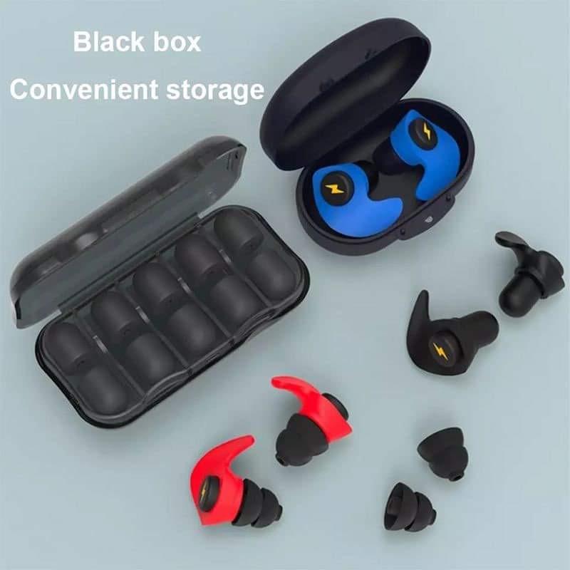 Imebobo NRR 40 Ear Plugs Sleep Silicone Black | Soundproof Soft Foam ...