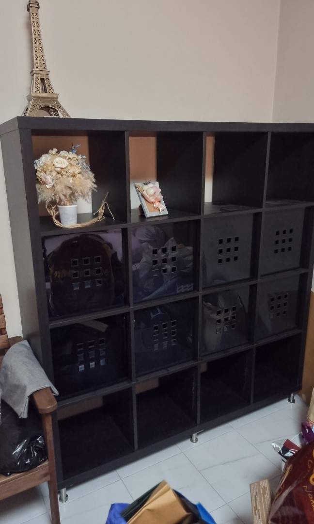 Kallax 4 x 4 Shelf & Capita Stainless Steel Legs, Furniture & Home ...