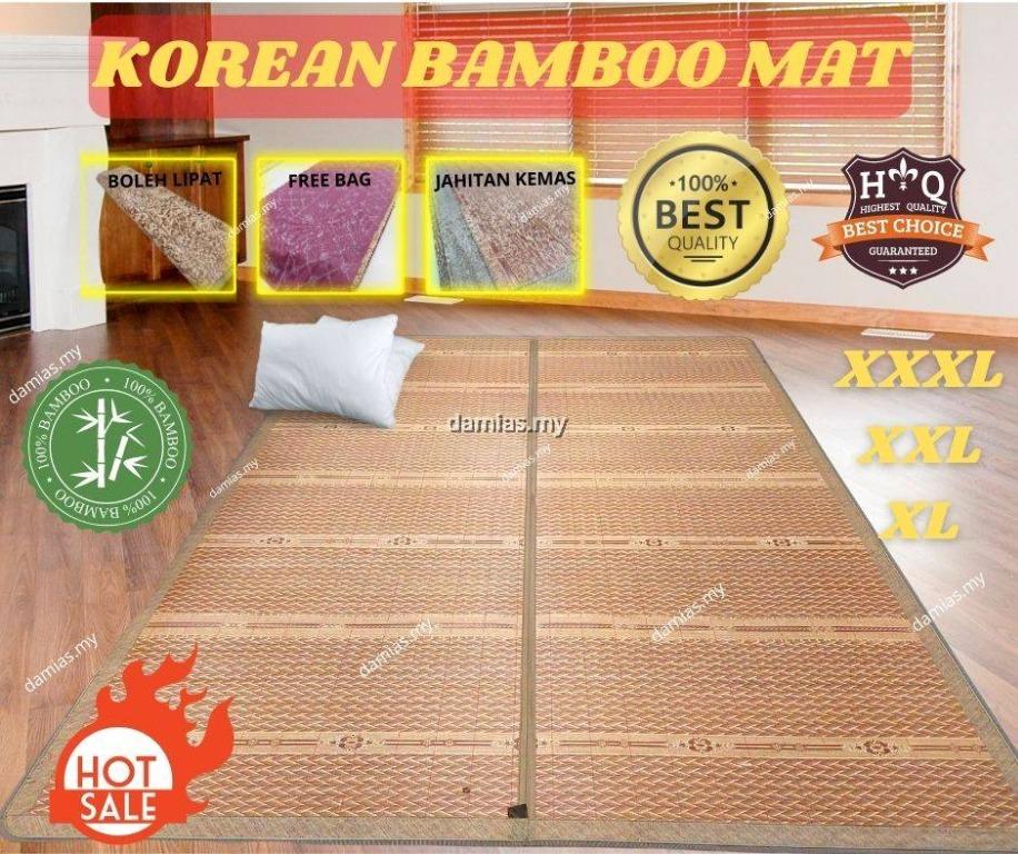 KOREAN BAMBOO MAT FLOOR TIKAR BULUH CARPET XXL/XXL/XL BIG SIZE FREE BAG ...