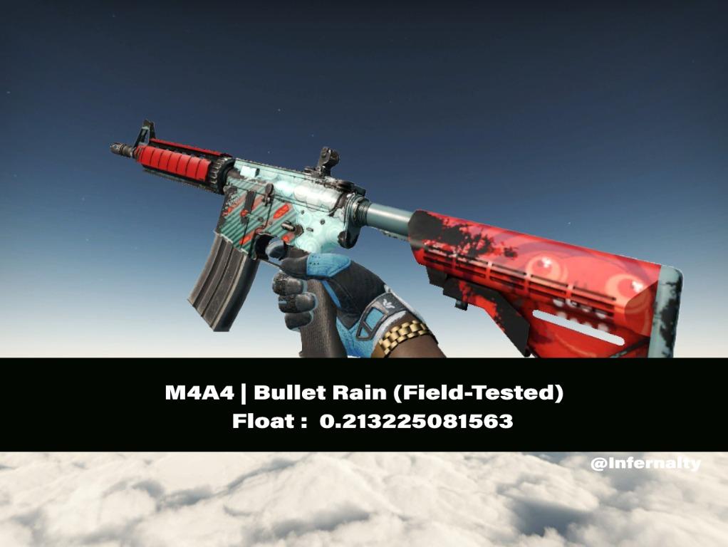 M4A4 Bullet Rain FT CSGO SKINS KNIVES, Video Gaming, Gaming Accessories ...
