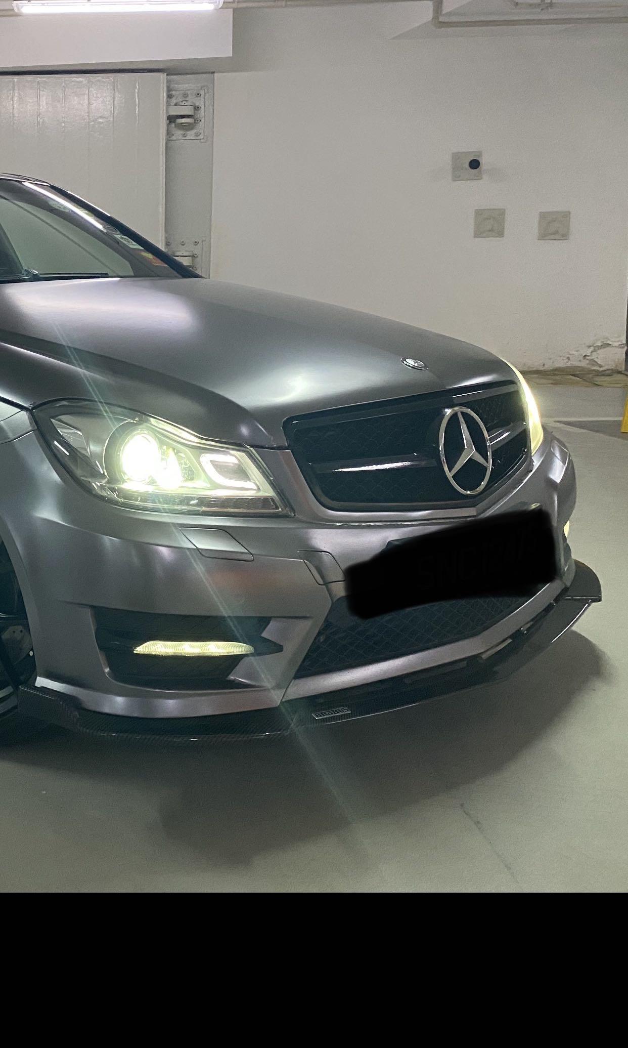Mercedes W204 CF Front Splitter, Car Accessories, Accessories on Carousell