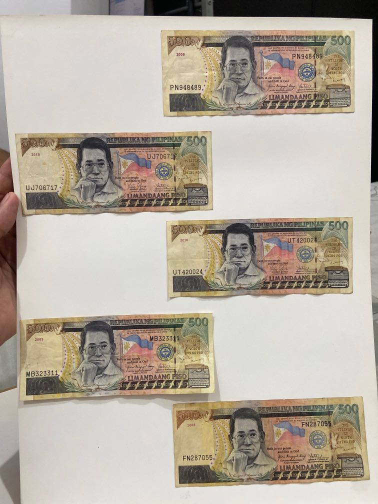 Old 500 peso Bill, Hobbies & Toys, Memorabilia & Collectibles, Currency ...