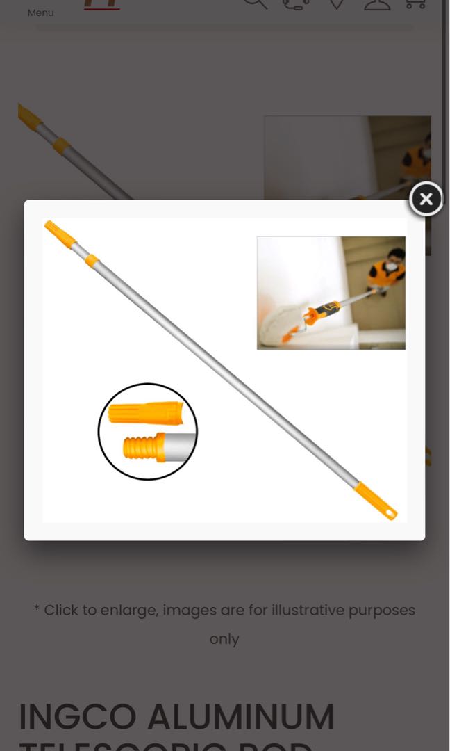 Paint rod INGCO ALUMINUM TELESCOPIC ROD EXTENSion, Furniture & Home ...