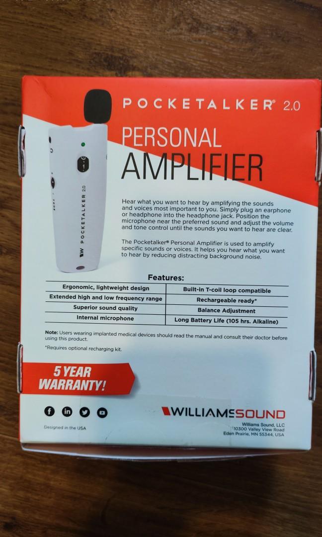 PocketTalker 2.0 Personal Amplifier Hearing Aid, Health & Nutrition ...