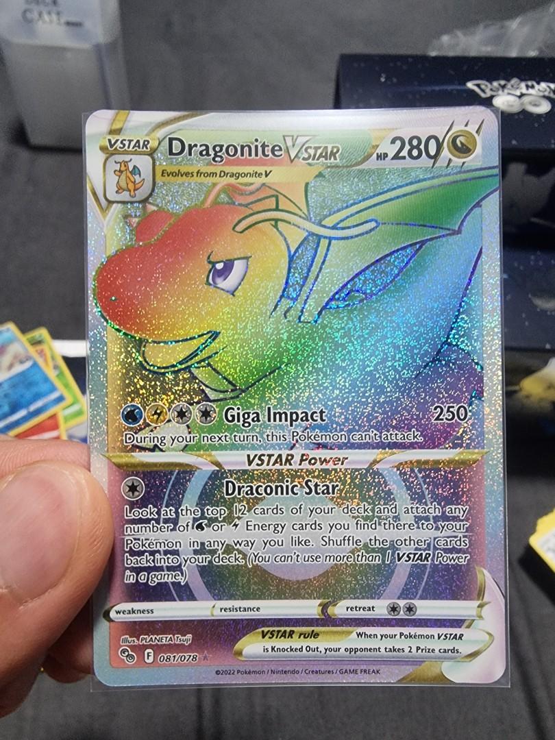 Pokemon Go TCG Rainbow Dragonite Vstar HR, Hobbies & Toys, Memorabilia ...