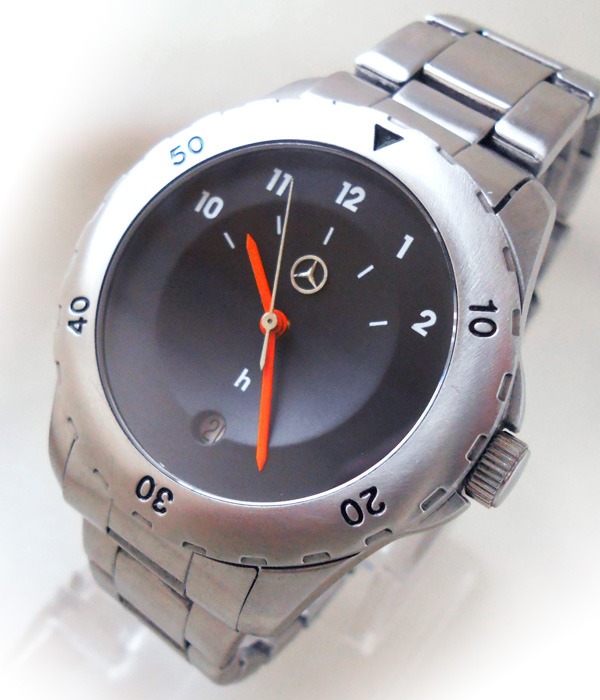 Rare MERCEDES BENZ Automatic Black Dial Watch w/ Glass Back, Men's ...