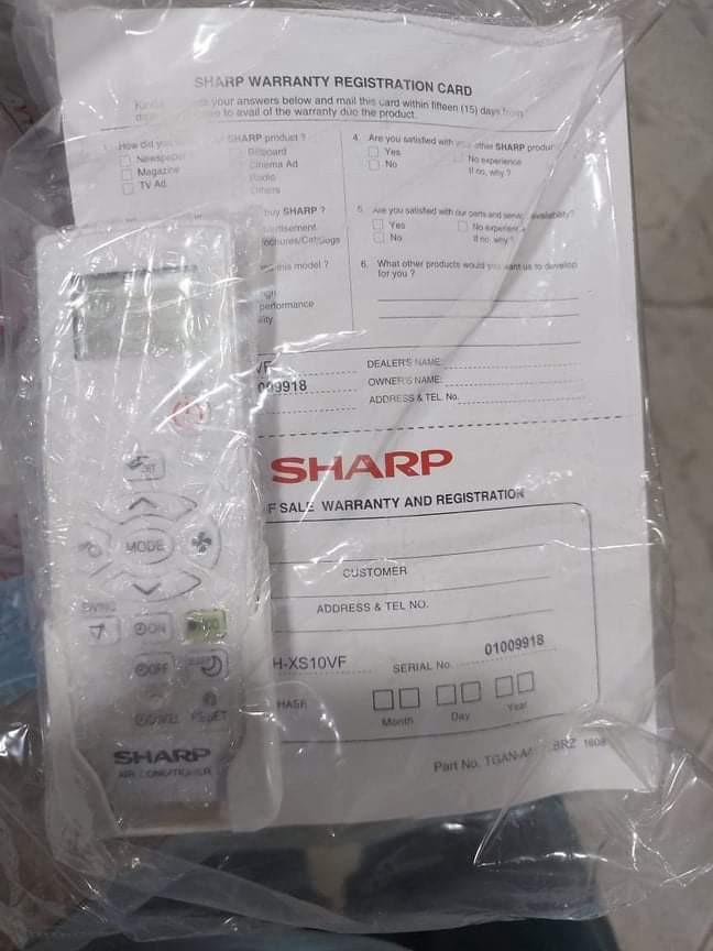 Sharp J-tech Aircon Split Type Inverter 1hp, TV & Home Appliances, Air ...