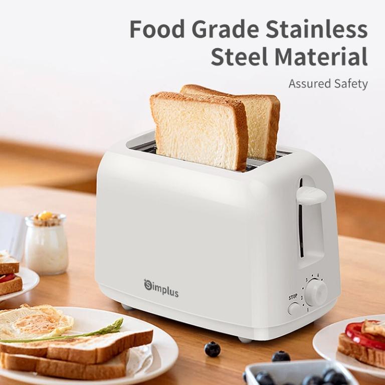Simplus Mini 2 Slice Bread Toaster Pop-up Easy Operation Food Grade ...