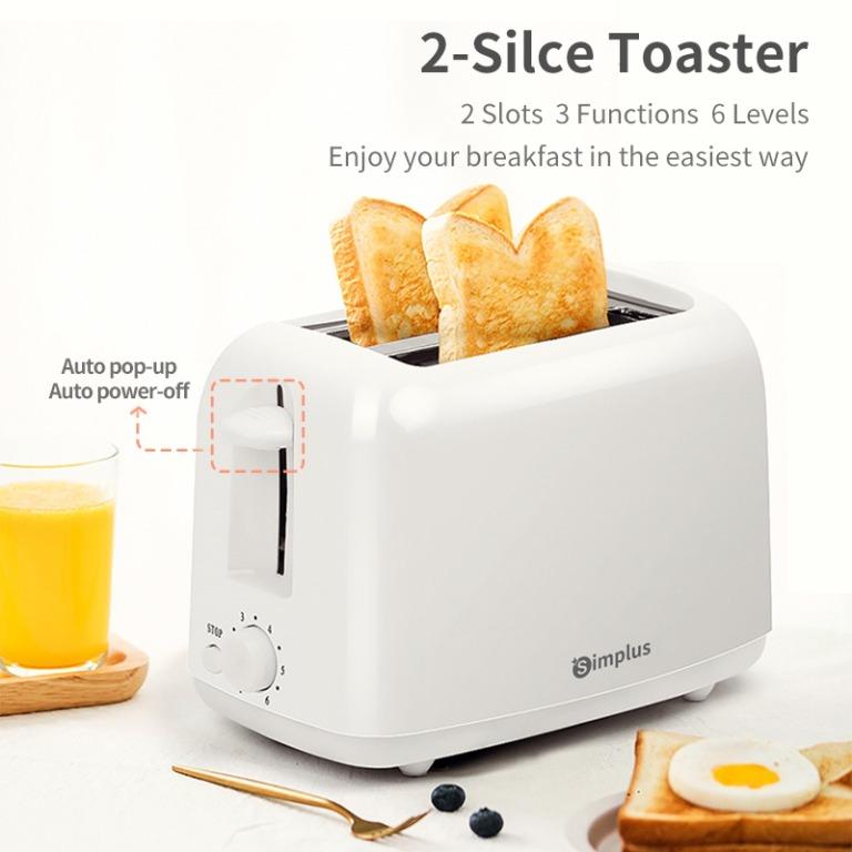 Simplus Mini 2 Slice Bread Toaster Pop-up Easy Operation Food Grade Stainless Steel, TV & Home ...