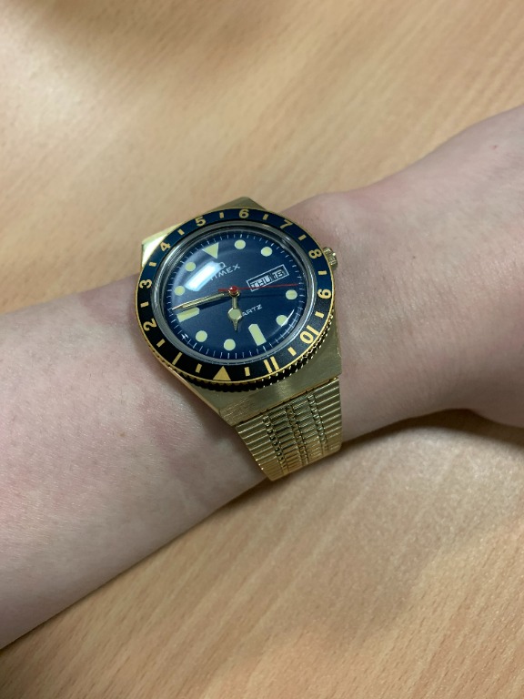 Timex Q Reissue 38mm Stainless Steel Gold Tone (Plated?) Watch, Luxury ...