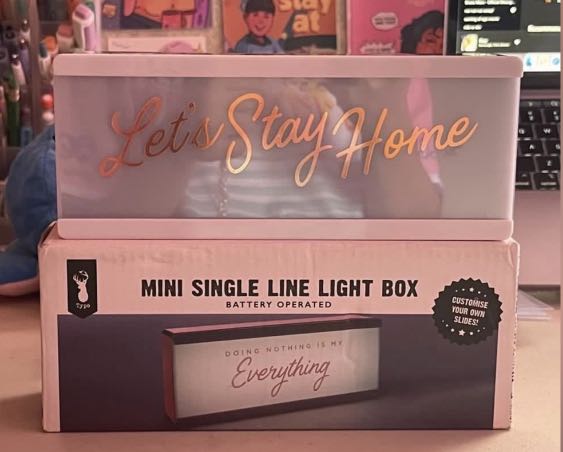 typo single line light box, Furniture & Home Living, Lighting & Fans ...