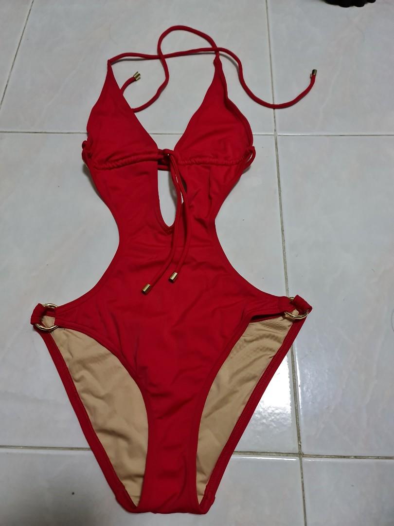 Victoria's Secret Red monokini non-padded swimsuit xs, Women's Fashion ...