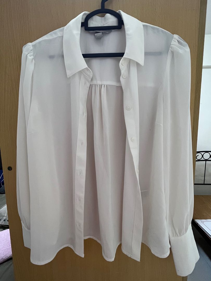 White Top, Women's Fashion, Tops, Longsleeves on Carousell