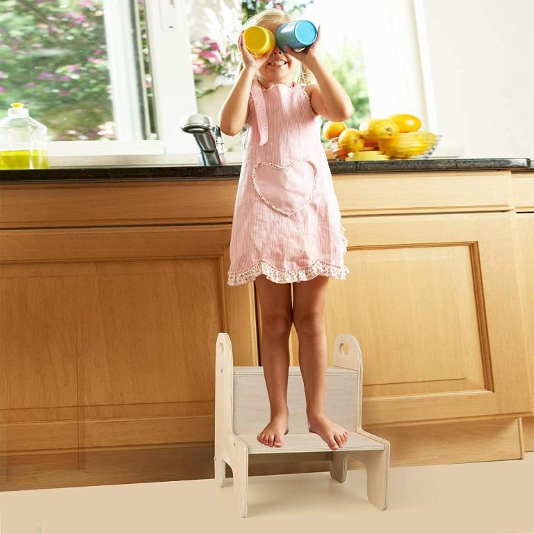 WOOD CITY Bathroom Potty Training Kitchen Stool Toddler Stairs Natural ...