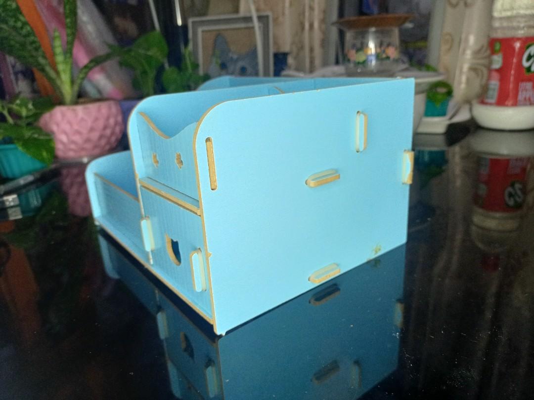 Wooden DIY assemble pen pencil storage box, Hobbies & Toys, Stationary ...