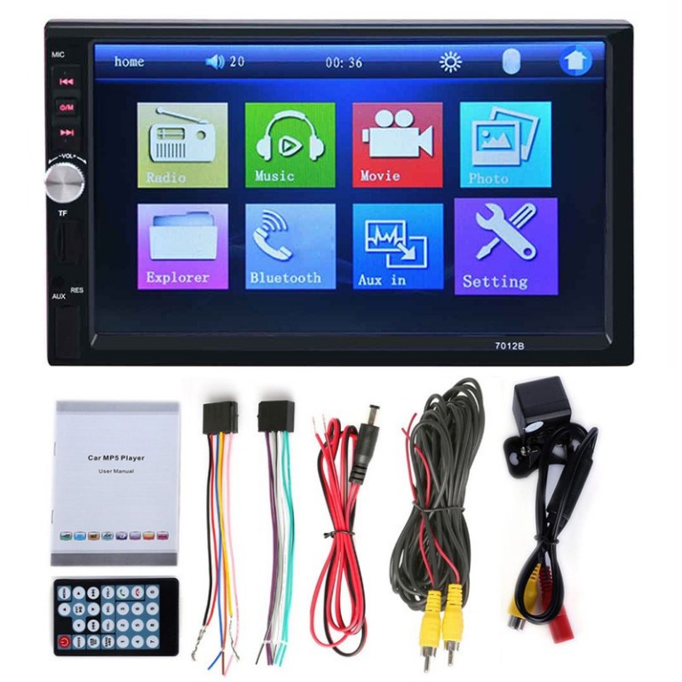 7012B Head Unit 7'' HD Double 2 DIN Bluetooth Touch Screen Car Stereo ...