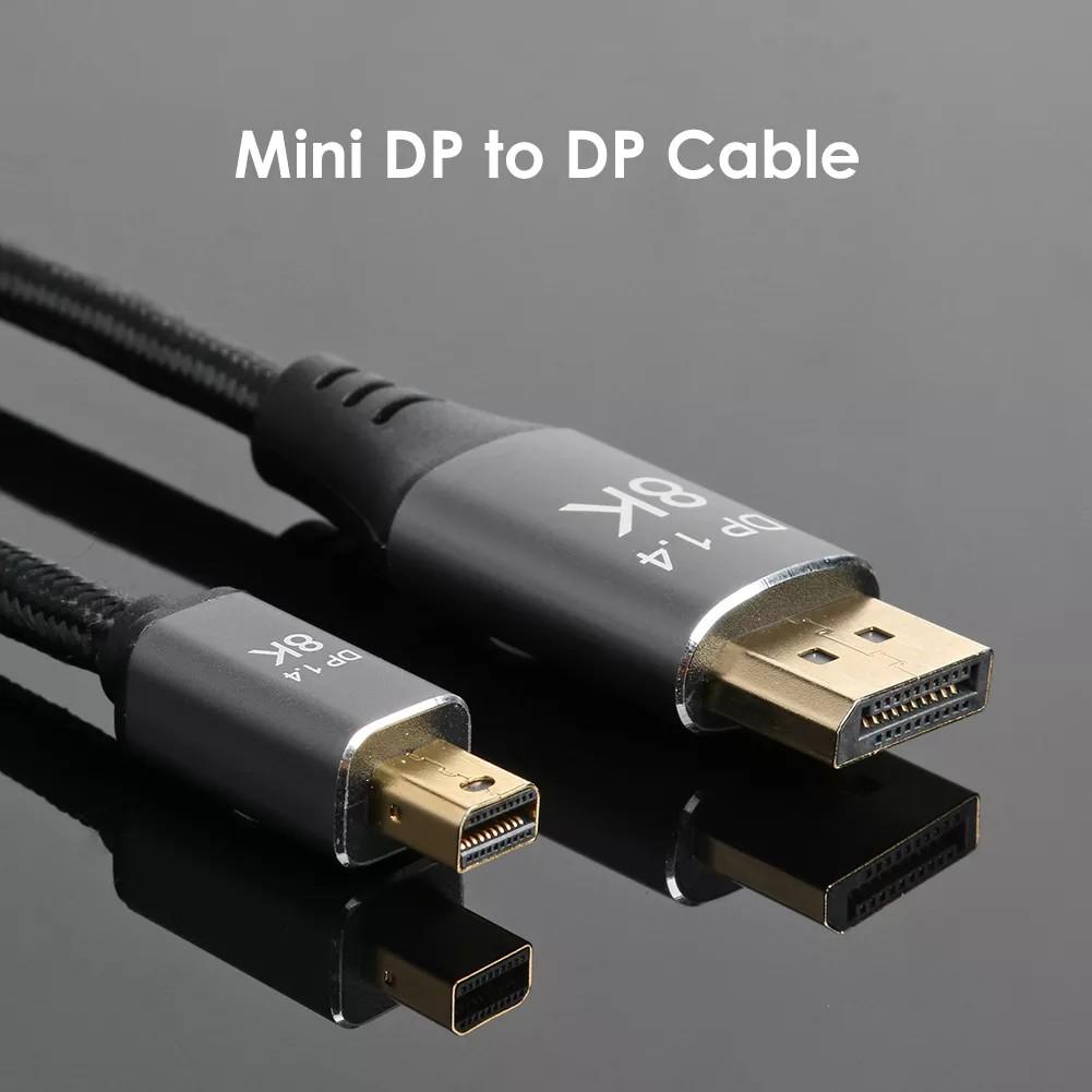 Mini DP to DP Cable (DisplayPort 1.4; up to 8K/60Hz) (2 metres ...