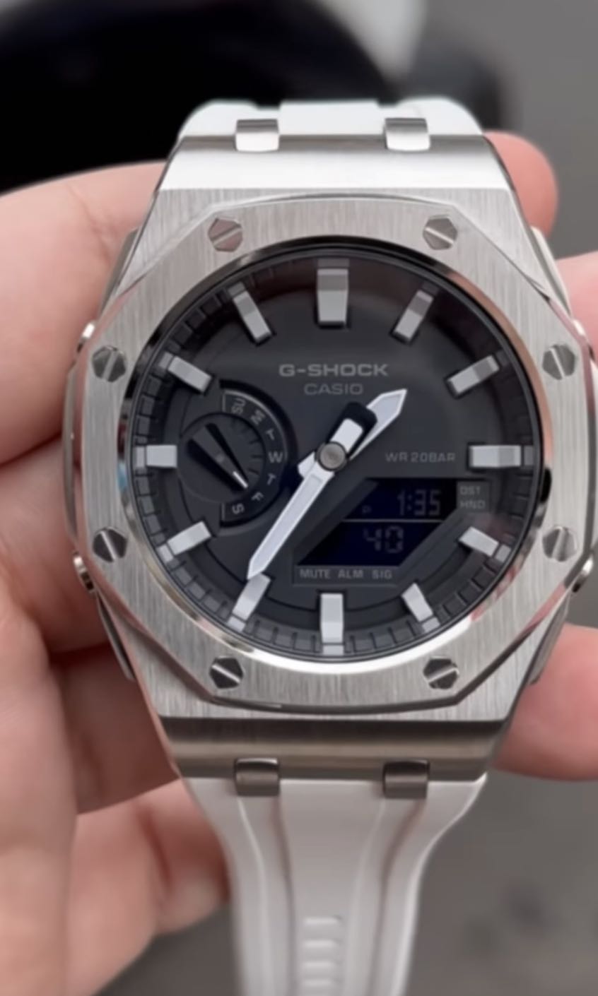 AP Diver design CASIO GSHOCK GA2100 GA-2100 white silver mod, Luxury ...