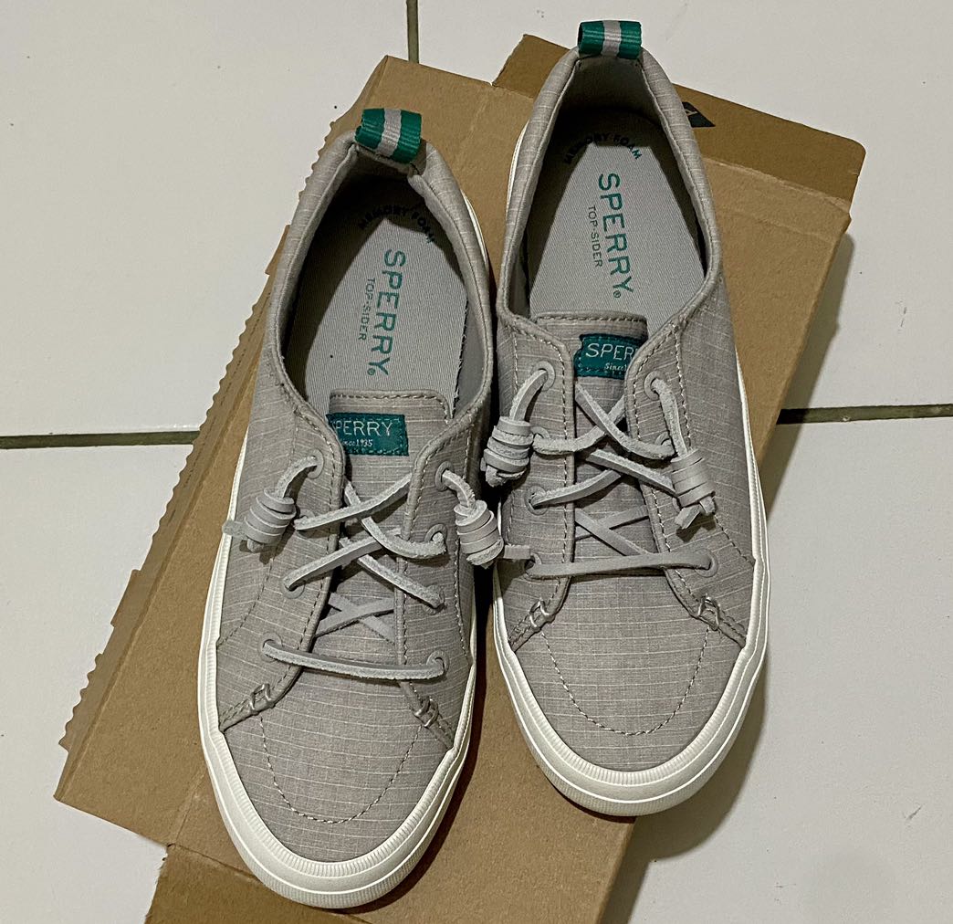 Authentic Sperry Crest Vibe Cotton Ripstop (Grey), Women's Fashion ...