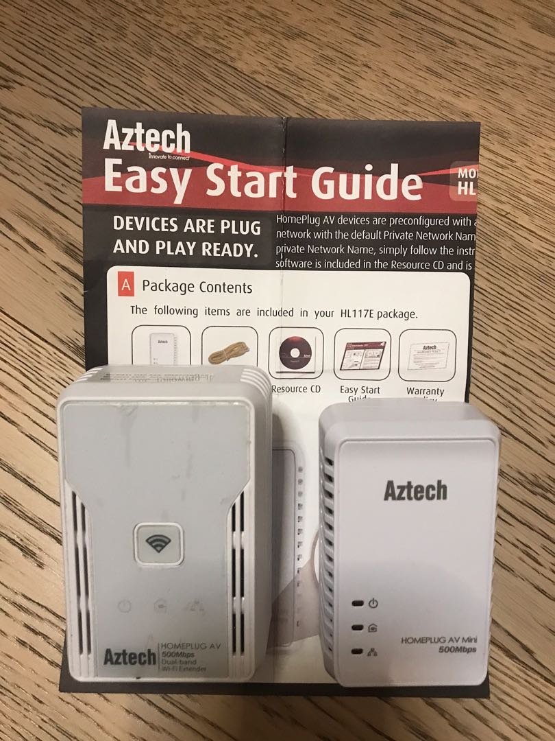 Aztech HL117E HomePlug AV + Mini 500Mbps Set | Router, 電腦＆科技, 電腦周邊及配件 ...
