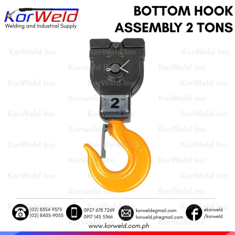 Bottom Hook Assembly 2 Ton x 2 Chain Fall for Electric Hoist Chain ...