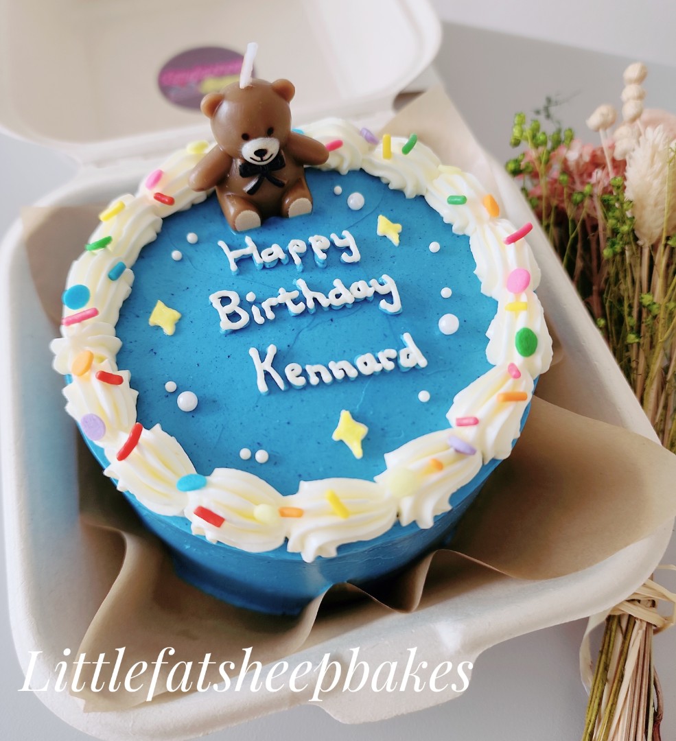 Candle Bear bento cake, Food & Drinks, Homemade Bakes on Carousell