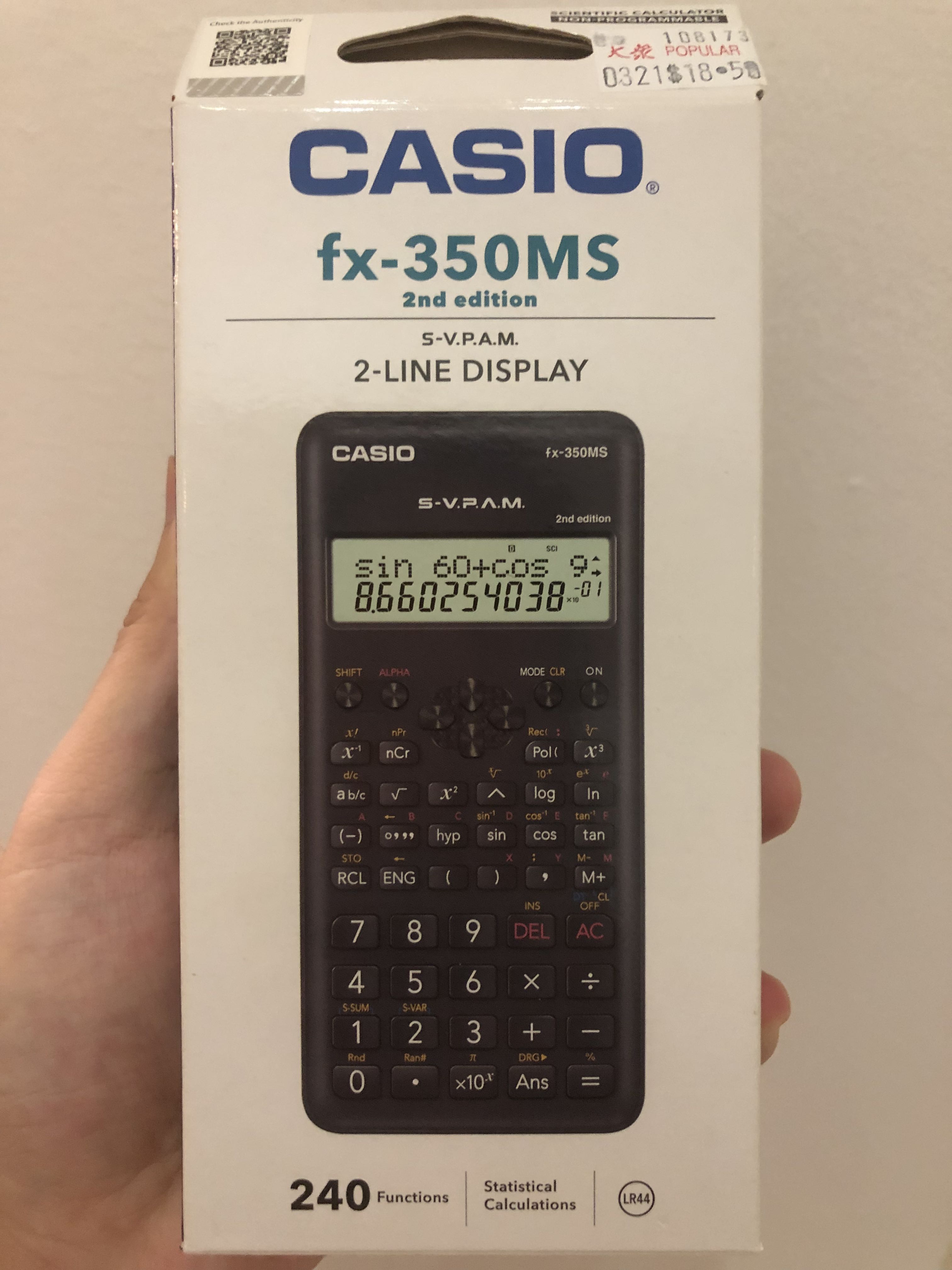 CASIO fx-350MS scientific calculator, Computers & Tech, Office ...