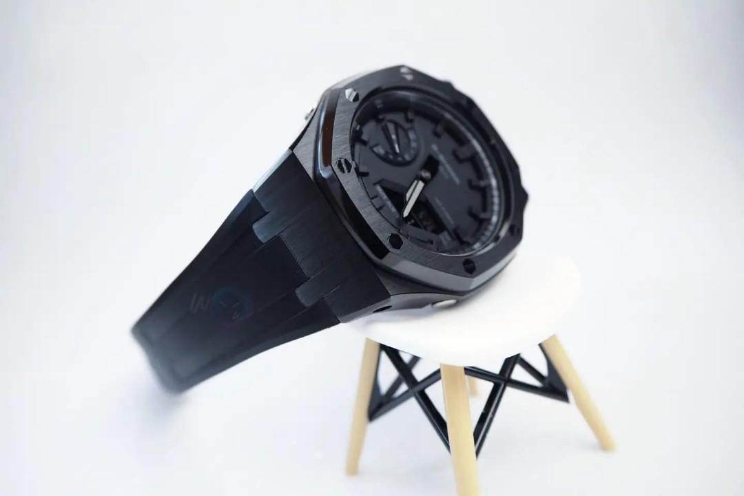 Casioak 21001A1 (45mm) Custom titanium black metal bezel and black ...