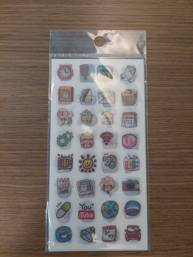 Cute graphic cartoon sticker pack (6 sheets), Hobbies & Toys ...