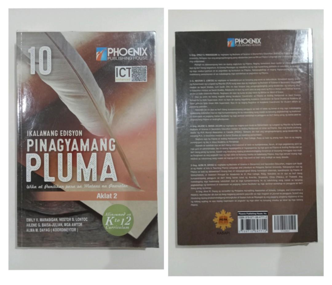 Grade 10 Filipino Book Textbooks Pluma Aklat 1 & Aklat 2, Hobbies ...