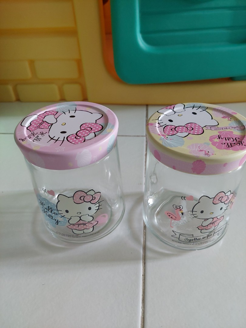 Hello kitty glass jar, Furniture & Home Living, Kitchenware & Tableware ...