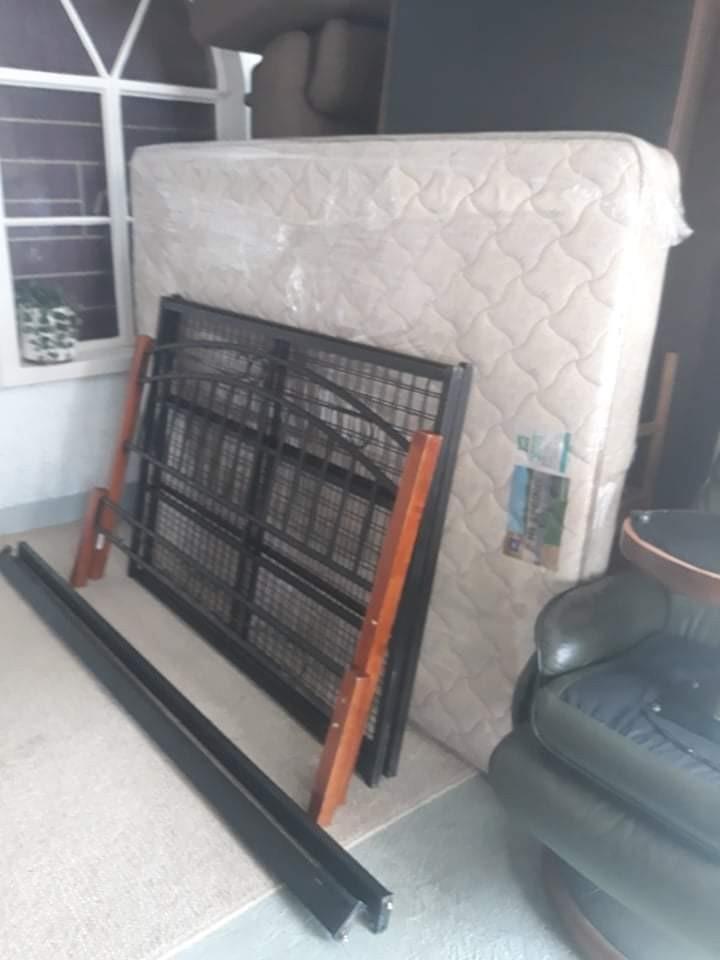 Japan NITORI double bed frame, Furniture & Home Living, Furniture, Bed ...