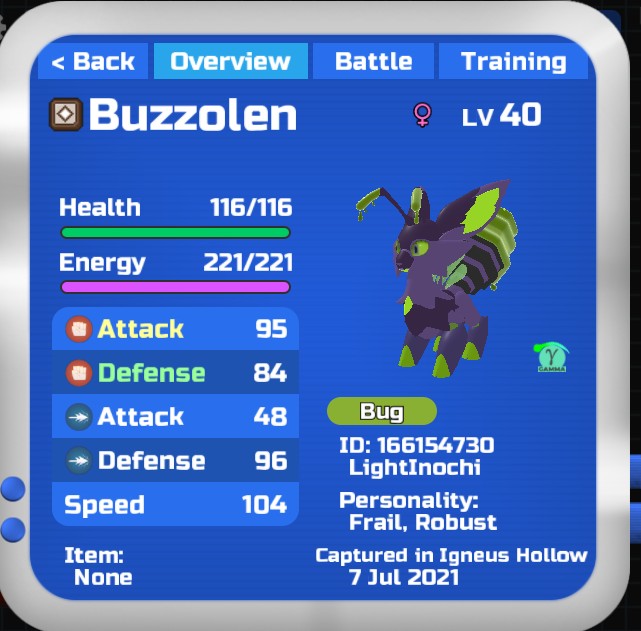 Loomian Legacy Roblox Gamma Gleaming Buzzolen, Video Gaming, Gaming Accessories, In-Game ...